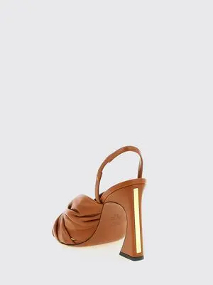 Fendi Arco Draped Nappa Slingback Sandals - Brown
