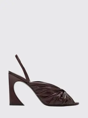 Fendi Arco Draped Nappa Slingback Sandals - Plum
