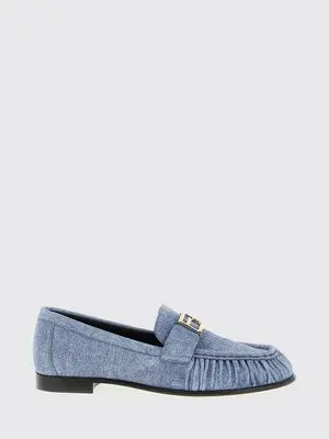Fendi Baguette Cotton Denim Loafers - Blue