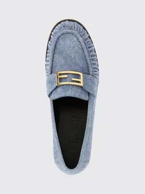 Fendi Baguette Cotton Denim Loafers
