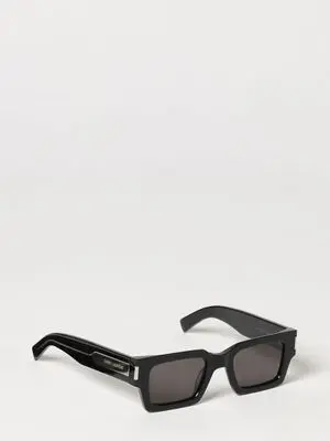 Saint Laurent Rectangular Acetate Sunglasses With Logo Lettering - Black