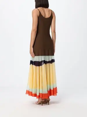 Fendi Off-the-shoulder Striped Viscose-blend Midi Dress