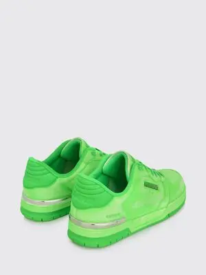 PLEIN SPORT Viper Ii Distressed Leather Lace-up Sneakers - Green