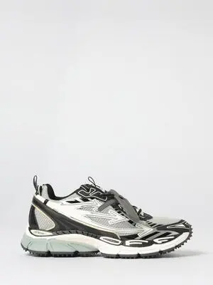 Off-White Off-White "Be Right Back" Mesh And Rubber Lace-Up Low Top Sneakers Grey