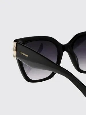 Longchamp Oversized Teardrop Sunglasses In Acetate With Metallic Logo