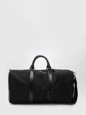 Fendi Ff Jacquard Nylon Travel Bag - Black