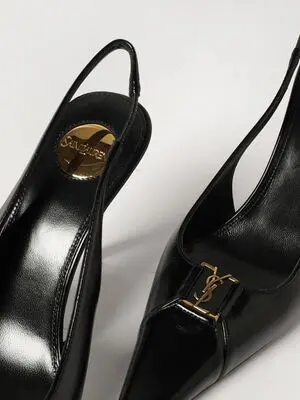 Saint Laurent Leather Slingback Pumps - Black