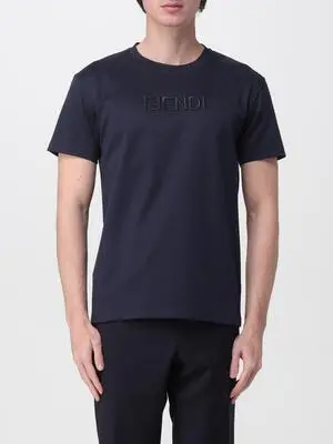 Fendi Ff Cotton T-shirt - Blue