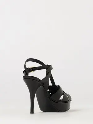 Saint Laurent Calfskin Leather Platform Stiletto Sandals