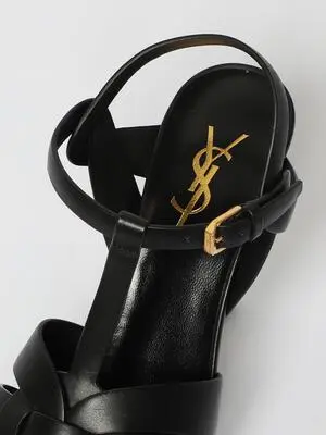 Saint Laurent Calfskin Leather Platform Stiletto Sandals