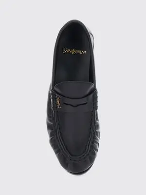 Saint Laurent Le Loafer Monogram Smooth Calfskin Leather Loafers - Black