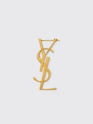 Saint Laurent Cassandre Monogram Brooch In -tone Brass - Gold