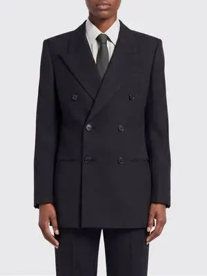 Saint Laurent Double Breasted Virgin Wool Blazer - Black