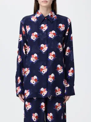 Fendi Silk Shirt With Floral Print - Blue