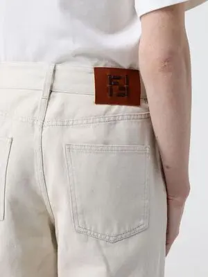Fendi Straight Leg Denim Jeans In And Cream