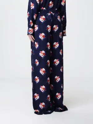Fendi Silk Palazzo Trousers With Floral Print