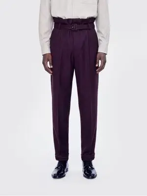 Saint Laurent Wool Tailored Trousers - Violet