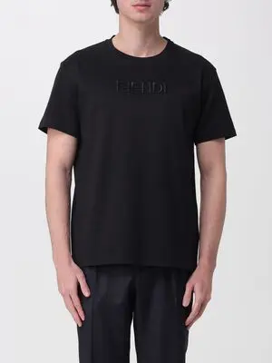 Fendi Cotton T-shirt With Logo - Black