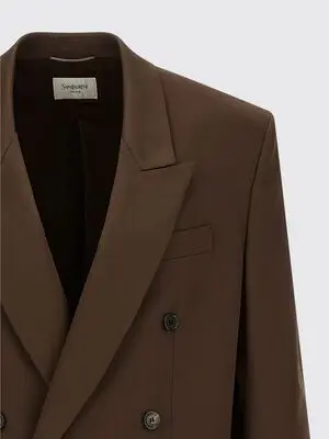 Saint Laurent Double-breasted Peak Lapel Silk Blazer