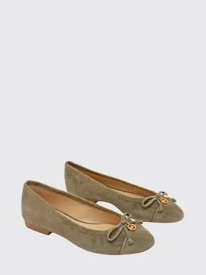 Michael Kors Piper Suede Ballet Flats With Bow And Mk Logo