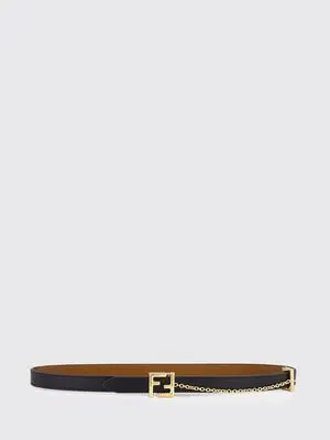 Fendi Reversible Ff Calfskin Belt - Black
