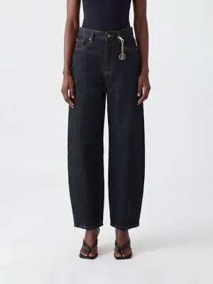 Liu Jo High-waisted Wide Leg Five-pocket Jeans In Cotton Denim - Blue
