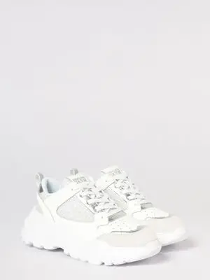Versace Leather And Lurex Mesh Sneakers