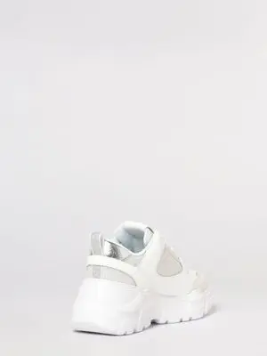 Versace Leather And Lurex Mesh Sneakers
