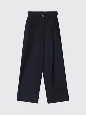 Fendi Pinstripe Wool Blend Palazzo Trousers