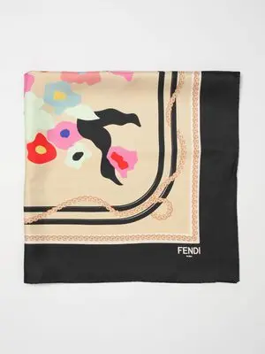 Fendi Printed Silk Scarf - Beige