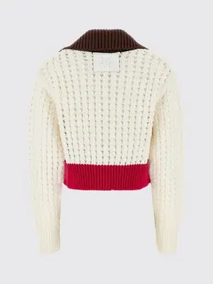 Fendi Perforated Cotton Cardigan With V-neck And Dropped Shoulders