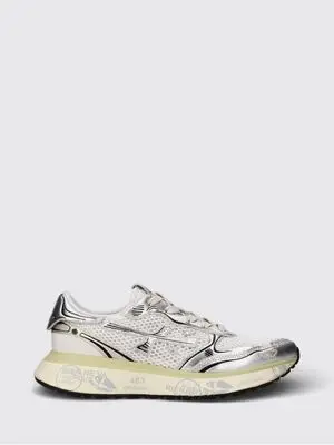 Premiata Lauryn Suede And Mesh Sneakers - Silver