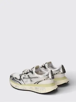 Premiata Lauryn Suede And Mesh Lace-up Sneakers - Silver