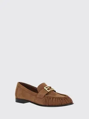 Fendi Suede Loafers With Baguette Logo Detail - Brown