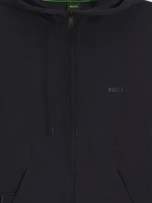 BOSS Cotton Zip-up Hoodie With Lettering Logo
