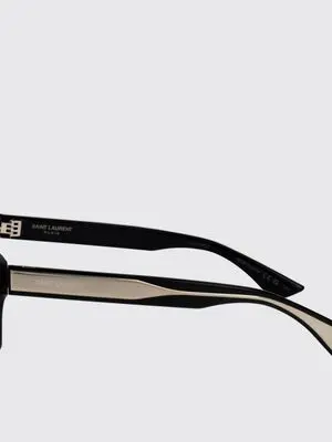 Saint Laurent Acetate Aviator Sunglasses With Rectangular Shape And Logo - Black