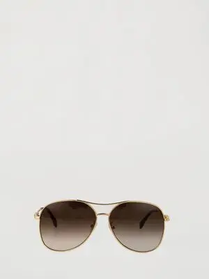Fendi Graphy Aviator Sunglasses In Metal With Double Bridge