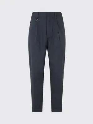PAOLO PECORA Slim Fit Cotton Chino Pants With Slant Pockets - Blue