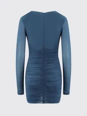 Saint Laurent Ruched Jersey Sheath Mini Dress With Deep V-neckline