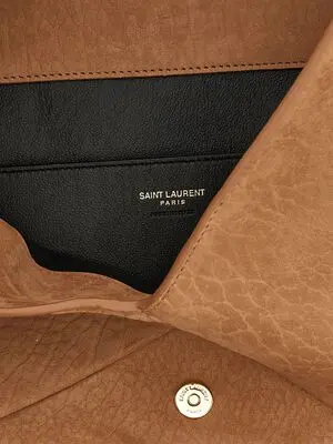 Saint Laurent Suede Calfskin Envelope Clutch With Monogram