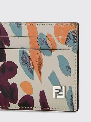 Fendi Printed Leather Credit Card Holder
