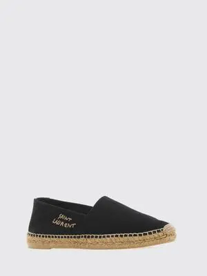 Saint Laurent Classic Espadrilles In Linen And Cotton Canvas With Embroidered Logo - Black