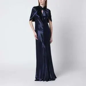 Alberta Ferretti Shiny Satin Long Dress