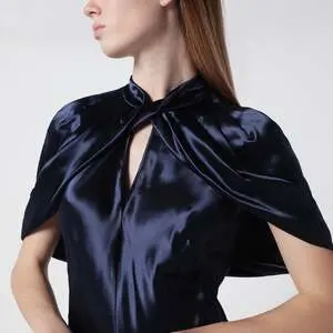 Alberta Ferretti Shiny Satin Long Dress