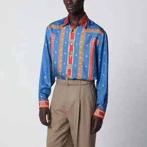Versace Regular Printed Silk Twill Shirt