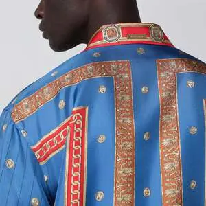 Versace Regular Printed Silk Twill Shirt