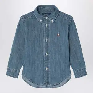 Polo Ralph Lauren Denim Button-down Shirt With Embroidered Logo