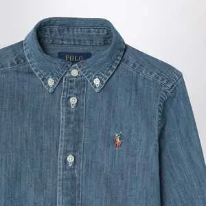Polo Ralph Lauren Denim Button-down Shirt With Embroidered Logo