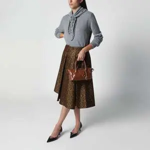 Miu Miu Glossy Rosewood Leather Top-handle Bag