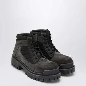Balenciaga Combat Strike Low Lace-up Suede Boots